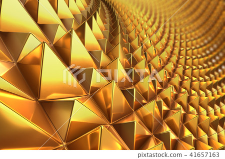 golden shiny metal pyramid pattern with a depth of - Stock Illustration ...