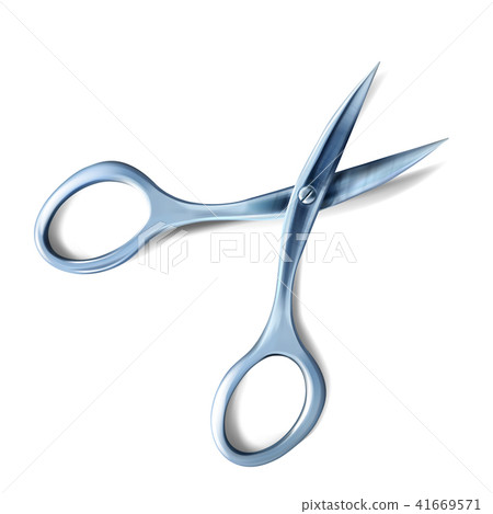 Scissors metallic realistic vector illustration - Stock Illustration ...