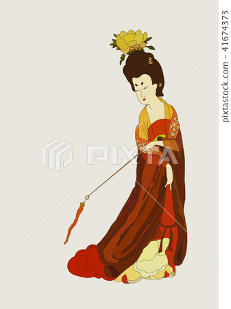 Chinese woman vector illustration - Stock Illustration [41674373] - PIXTA