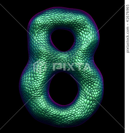 Number 8 eight made of natural green snake skin... - Stock Illustration ...