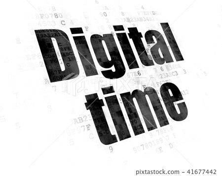Time concept: Digital Time on Digital background - Stock Illustration ...