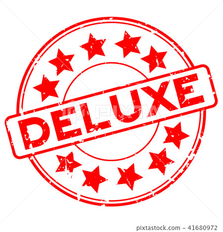 Grunge red deluxe word round rubber seal stamp - Stock Illustration ...