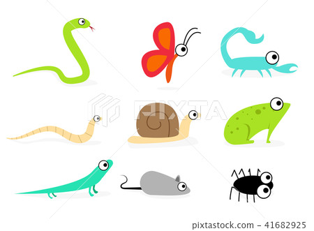 Set of side view animal in flat style, vector art - Stock Illustration ...