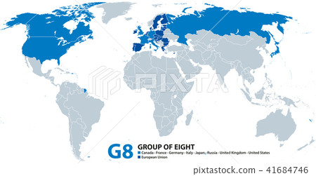 G8, Group of Eight, infographic and map - Stock Illustration [41684746 ...