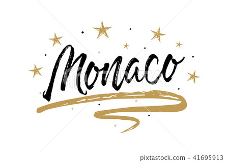 Monaco. Name country word text card, banner... - Stock Illustration ...