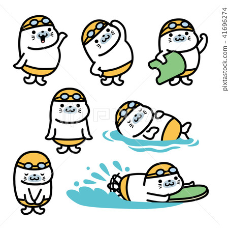 Swimming character - Stock Illustration [41696274] - PIXTA