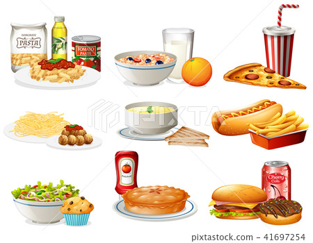 A Set of American Food - Stock Illustration [41697254] - PIXTA