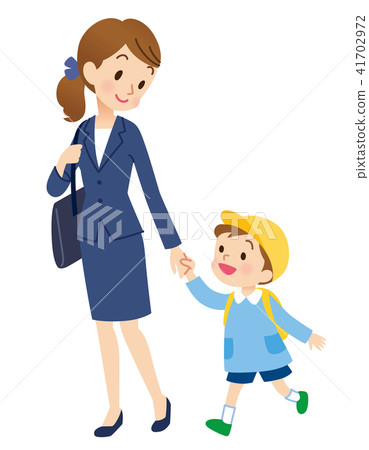 nursery school, preschool, pick up and drop off - Stock Illustration ...