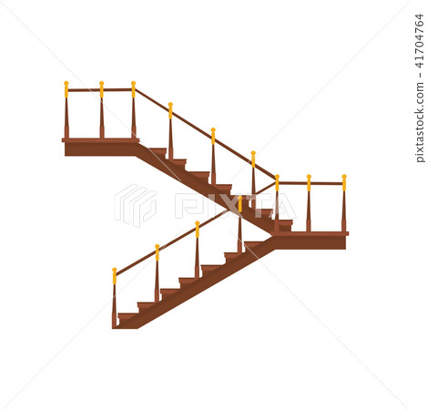Cartoon Wooden Stairs Wooden Staircase Handrail Stock Vector Images