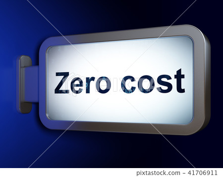 Finance concept: Zero cost on billboard background - Stock Illustration ...