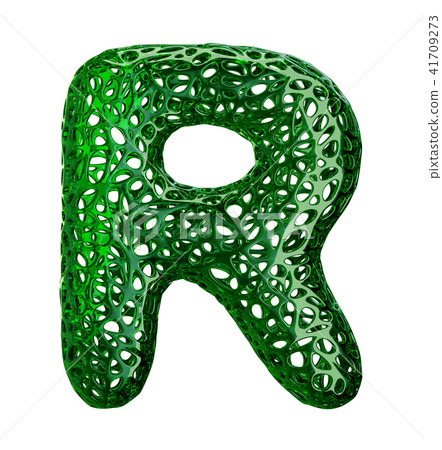 Letter R made of green plastic with abstract... - Stock Illustration ...