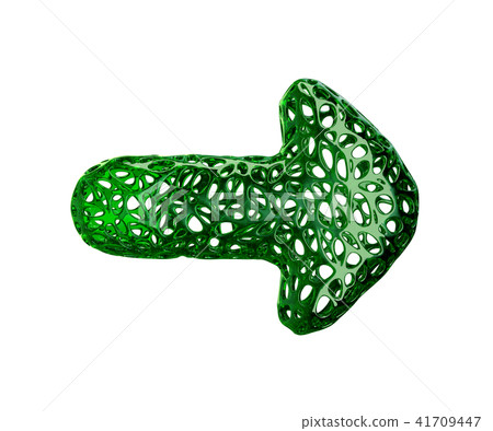 Arrow made of green plastic with abstract holes... - Stock Illustration ...