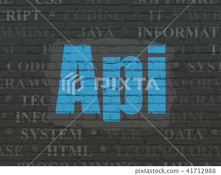 Programming concept: Api on wall background - Stock Illustration ...