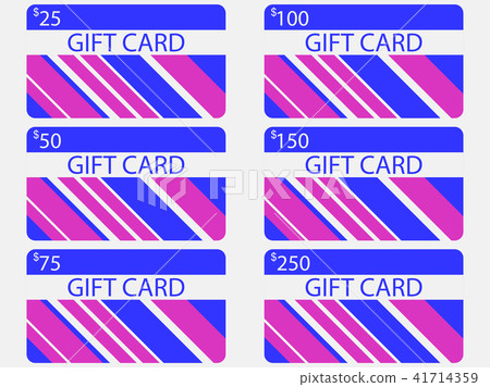 Gift card modern design with stripes. Blue - Stock Illustration ...