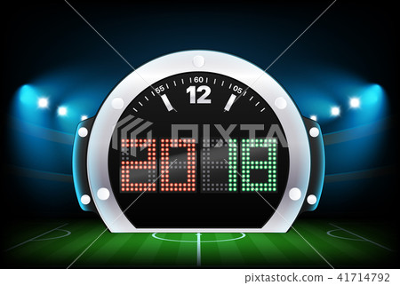 Digital scoreboard with stadium background - Stock Illustration ...