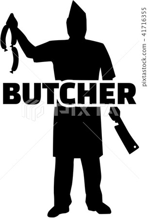 Butcher silhouette with job title - Stock Illustration [41716355] - PIXTA