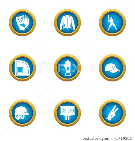 Protection for sport icons set, flat style - Stock Illustration ...