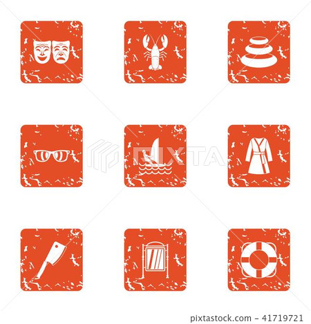 Affectation icons set, grunge style - Stock Illustration [41719721] - PIXTA