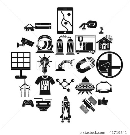 Near future icons set, simple style - Stock Illustration [41719841] - PIXTA