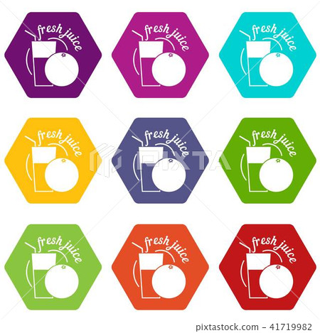 Fresh juice icons set 9 vector - Stock Illustration [41719982] - PIXTA