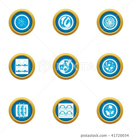 Matter icons set, flat style - Stock Illustration [41720034] - PIXTA