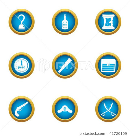 Filibuster icons set, flat style - Stock Illustration [41720109] - PIXTA