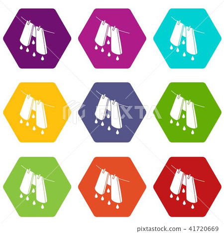 Pants drying icons set 9 vector - Stock Illustration [41720669] - PIXTA