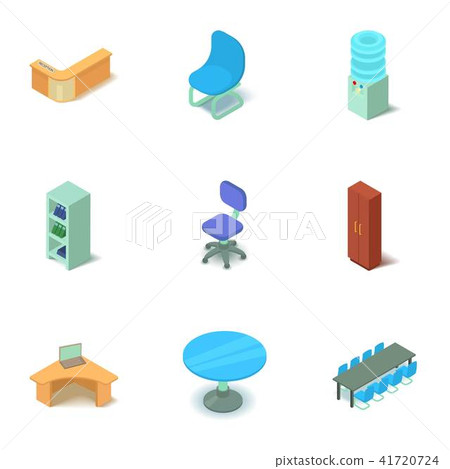 Office space icons set, isometric style - Stock Illustration [41720724 ...