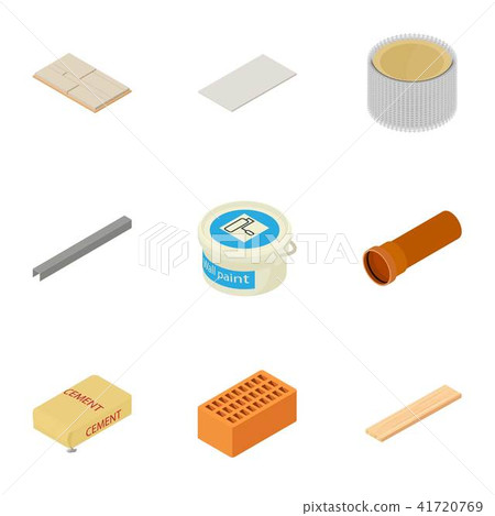 Construction material icons set, cartoon style - Stock Illustration ...