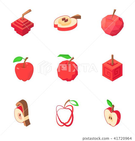 Apple icons set, isometric style - Stock Illustration [41720964] - PIXTA