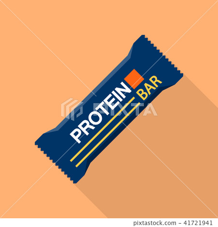 Blue protein bar icon, flat style - Stock Illustration [41721941] - PIXTA