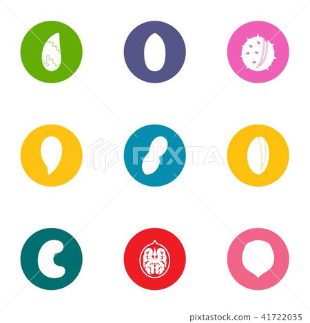 Hazel icons set, flat style - Stock Illustration [41722035] - PIXTA