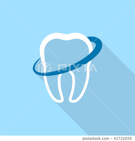 Circle on tooth logo icon, flat style - Stock Illustration [41722058 ...