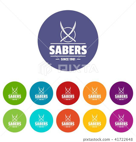 Saber icons set vector color - Stock Illustration [41722648] - PIXTA
