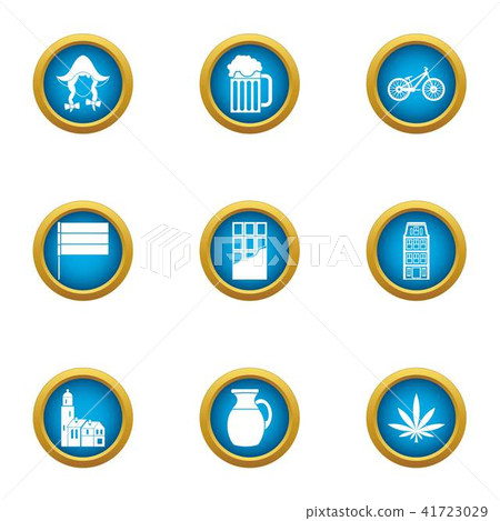 Quiet place icons set, flat style - Stock Illustration [41723029] - PIXTA