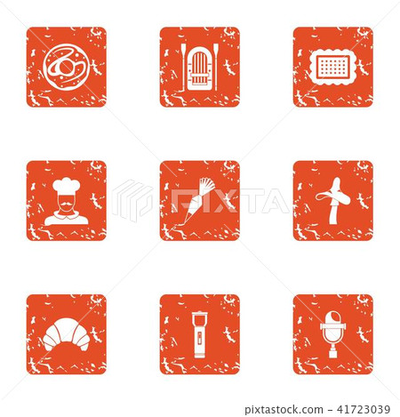Livelihood icons set, grunge style - Stock Illustration [41723039] - PIXTA