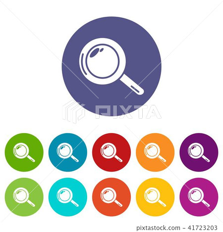 Magnifier icons set vector color - Stock Illustration [41723203] - PIXTA