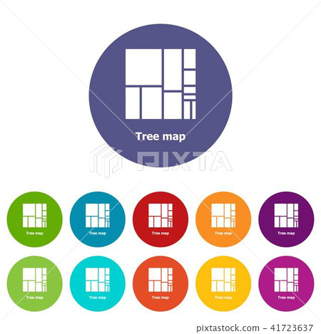 Tree map icons set vector color - Stock Illustration [41723637] - PIXTA