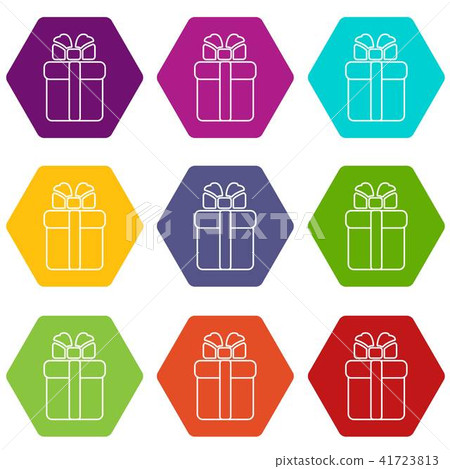 Gift box icons set 9 vector - Stock Illustration [41723813] - PIXTA