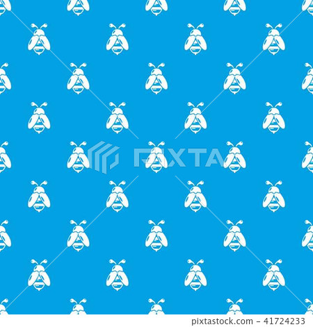 Bee pattern vector seamless blue - Stock Illustration [41724233] - PIXTA