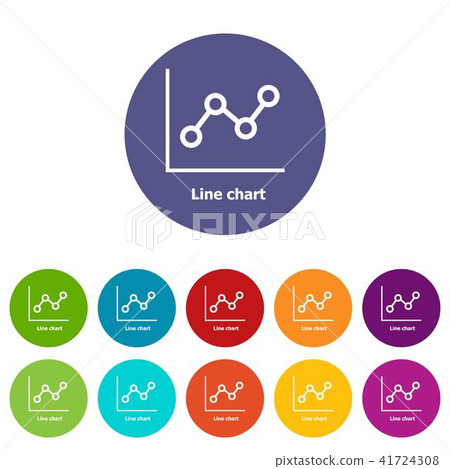 Line chart icons set vector color - Stock Illustration [41724308] - PIXTA