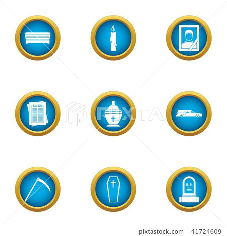 Grim icons set, flat style - Stock Illustration [41724609] - PIXTA