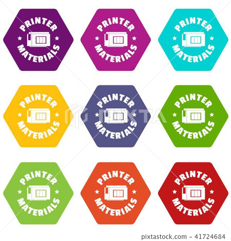 Printer materials icons set 9 vector - Stock Illustration [41724684 ...