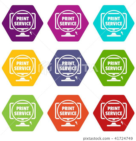 Print service icons set 9 vector - Stock Illustration [41724749] - PIXTA