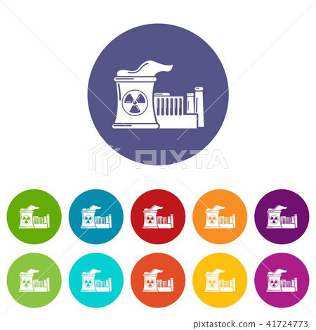 Atomic reactor icons set vector color - Stock Illustration [41724773 ...