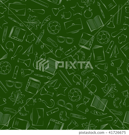 Back to school doodles in chalkboard background - Stock Illustration ...