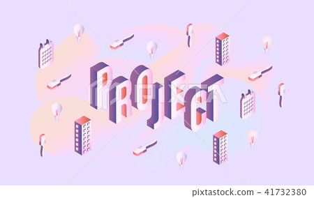 Vector project vibrant gradient poster template - Stock Illustration ...