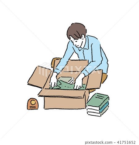 Packing male illustration moving - Stock Illustration [41751652] - PIXTA