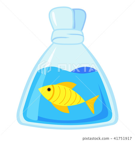 Colorful cartoon fish in plastic bag - Stock Illustration [41751917 ...