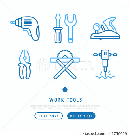 Work tools thin line icons set - Stock Illustration [41756629] - PIXTA